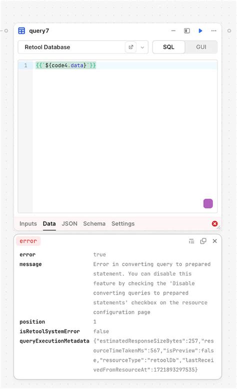 Prepared Statement Setting Alternative Solution 💬 Workflows Retool Forum