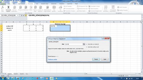 Excel de Matris Nasıl Hesaplanır Duhan Programming
