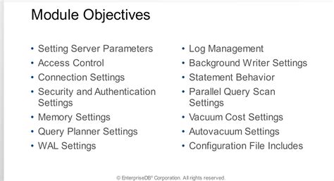 Module 5 Configuration Postgres Administration Essentials From Edb
