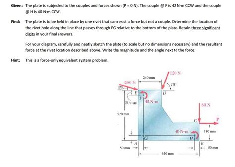 The Plate Is Subjected To The Couples And Forces Chegg Com
