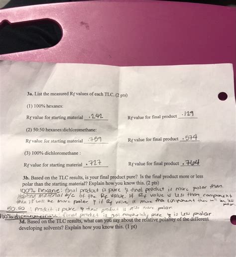 Solved Based On The TLC Results What Can You Say About That Chegg Com