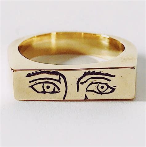 9ct Eco Gold Thin Crying Eyes Ring Rat Betty