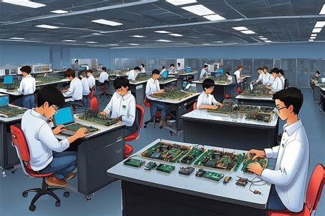 Premium Photo Robotics Lab Students Assembling Electronic Circuits Premium Photo Robotics Lab Students Assembling Electronic Circuits