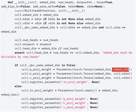 Multiheadattention Module How To Set Kdim Vdim Nlp Pytorch Forums