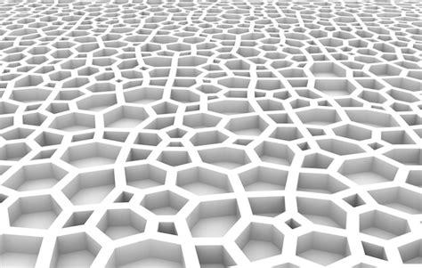 Premium Photo Abstract White Honeycomb Grid Structure 3d