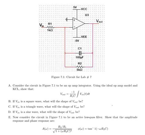 Solved Vcc Out R In VEE V Figure Circuit For Lab Chegg Com