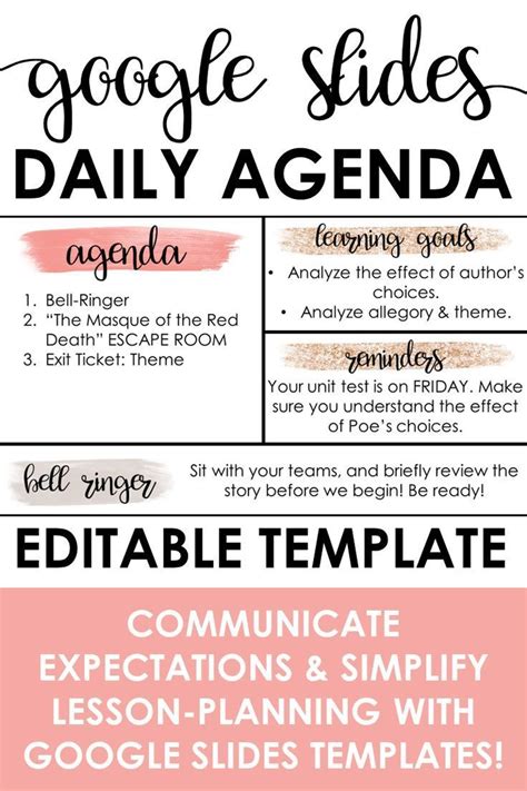 Daily Agenda Template Google Slides