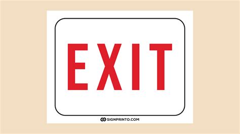 Free Printable Exit Sign PDF