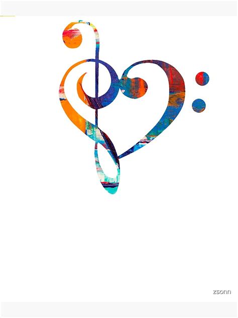 Treble Bass Clef Heart Art Canvas Print By Zsonn Redbubble
