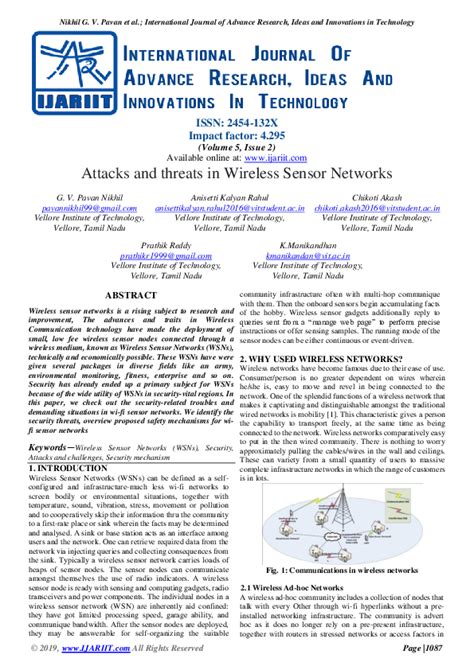 pdf attacks and threats in wireless sensor networks