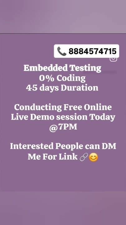 Embedded Testing Live Demo Session 📞 8884574715 Youtube