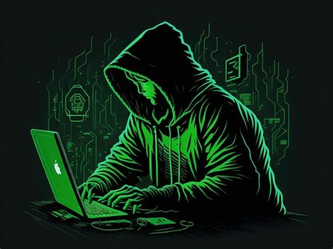 Premium Ai Image Hacker In Hoodie Breaking Into Data Server Dark Theme