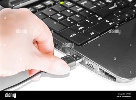 Arm Connects Usb Cable Stock Photo Alamy