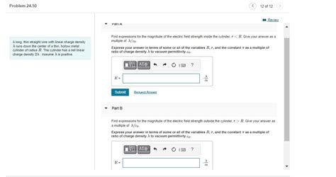 Solved A Long Thin Straight Wire With Linear Charge Density Chegg