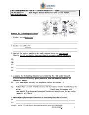 Understanding Sexual Behaviour And Sexual Health Risk Factors Course Hero