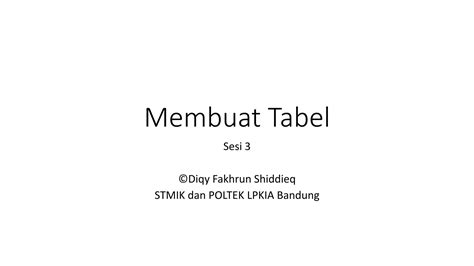 Membuat Tabel Relasi Pptx
