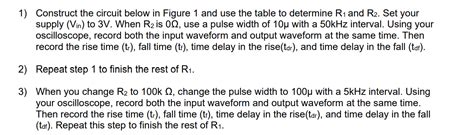 Solved This Is The Table For Resistor Values Used In These Chegg Com