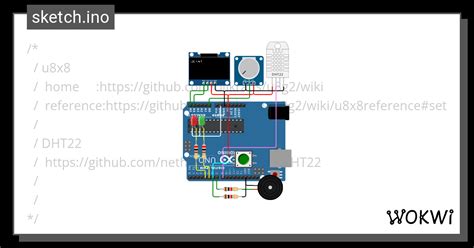 OLED U8x8 2 Wokwi ESP32 STM32 Arduino Simulator