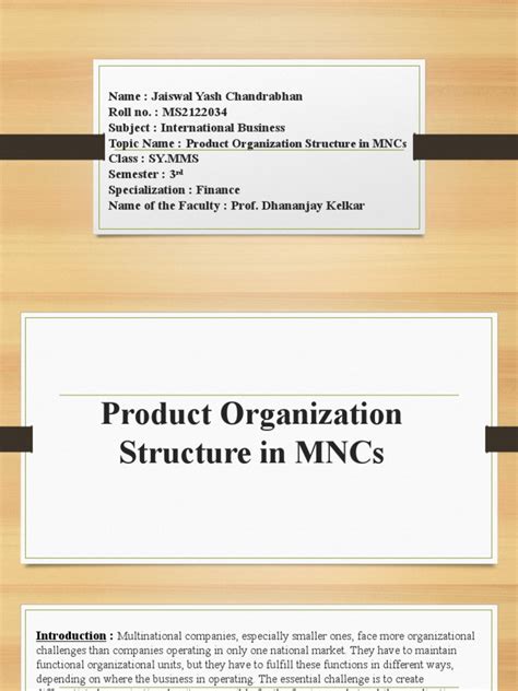 Yash Jaiswal Ib Pdf Organizational Structure Business Economics