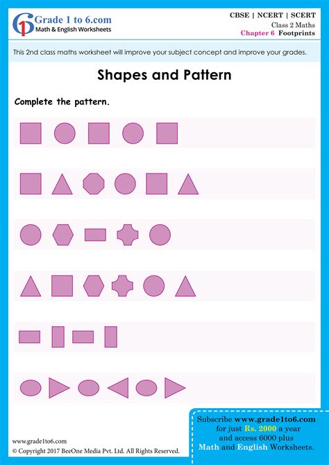 CBSE Class 2 Maths Worksheet Grade1to6