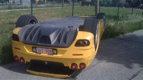 Ferrari F430 Spyder Crashes Ends Upside Down