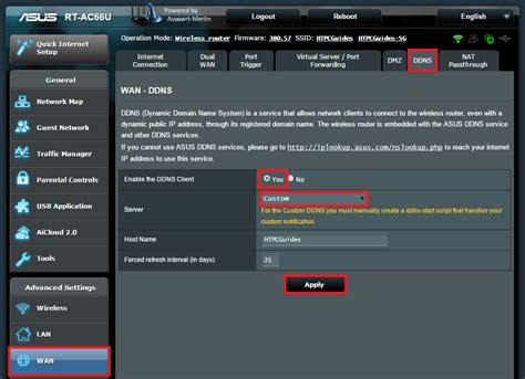 Use Afraid Custom Dynamic DNS On Asus Routers