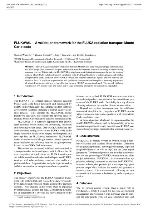 Pdf Flukaval A Validation Framework For The Fluka Radiation Transport Monte Carlo Code