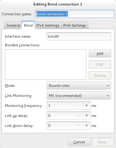 7 8 Creating A Bond Connection Using A GUI Red Hat Product Documentation