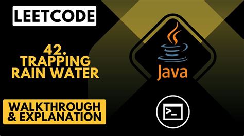 Leetcode 42 Trapping Rain Water Java Youtube