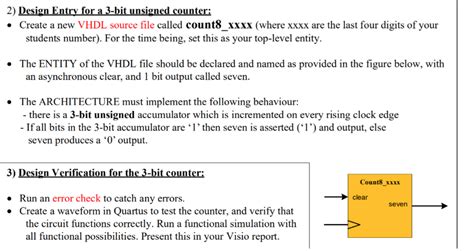 solved 2 design entry for a 3 bit unsigned counter create a