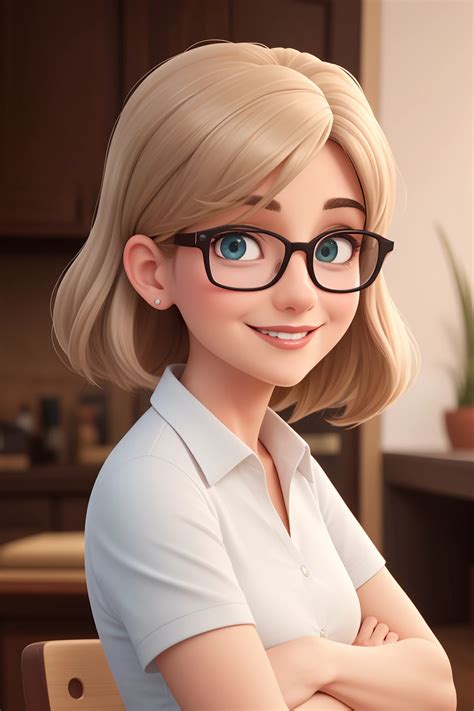 一名48岁女性 棕色短发 圆脸 圆圆的脸，笑容迷人 Seaart Ai