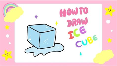 How To Draw A Melting Ice Cube Drawing How To Color Easy Draw Ice Cube Digital Arts For