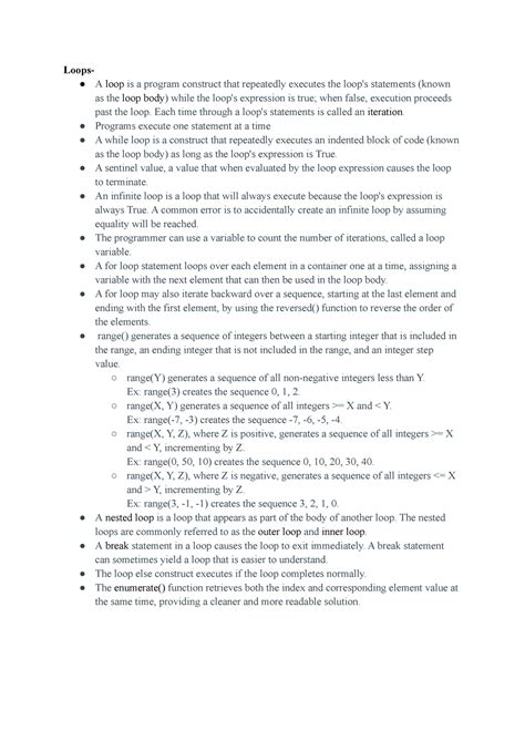 Loops Chapter Notes Loops Aloopis A Program Construct That Repeatedly Executes The Loops