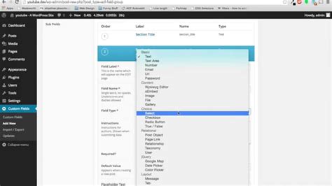 Advanced Custom Fields Tutorial 1 Nested Repeater Fields And Restaurant Menus Youtube