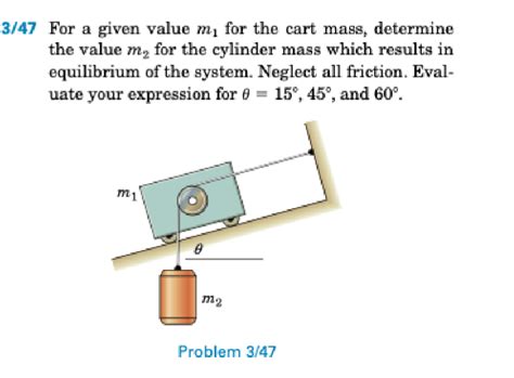 Solved 47 For A Given Value M1 For The Cart Mass Determine