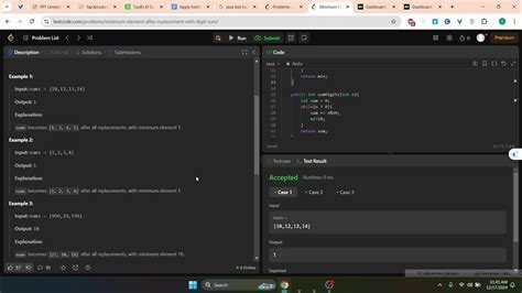 3300 Minimum Element After Replacement With Digit Sum Youtube