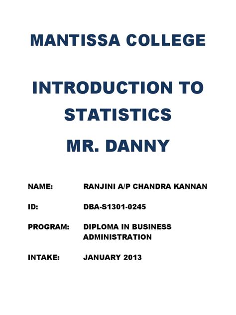Introduction To Statistics Assignment Pdf Stratified Sampling