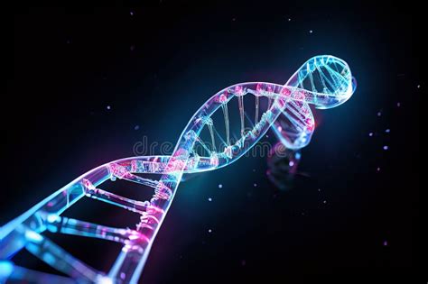 Dna Helix Hologram Rotating Double Helix Structure Of Dna Repres Stock
