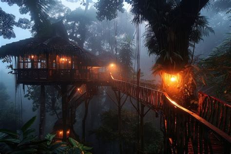 Tree House Jungle Land Architecture Free Photo Rawpixel