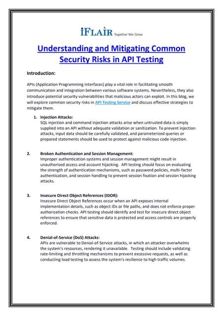 Proactive Api Vulnerability Assessment For Invisible Pipelines Finalpptx