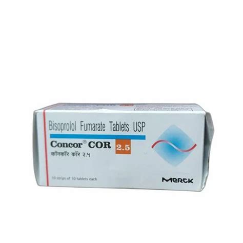 Concor 2 5mg Bisoprolol Fumarate 2 5mg At ₹ 80 Strip Bisoprolol