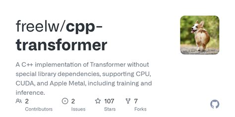 Github Freelwcpp Transformer A C Implementation Of Transformer Without Special Library
