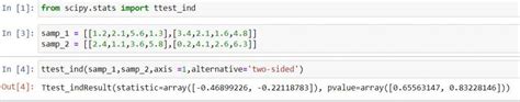Python SciPy Ttest Ind Compare Means With Statistical Testing