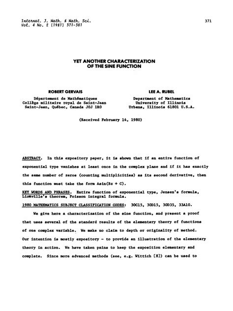 Yet The Another Characterization Of Function Pdf Holomorphic