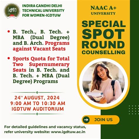 🎓 Attention Aspiring Technocrats Igdtuw Is Excited To Announce A