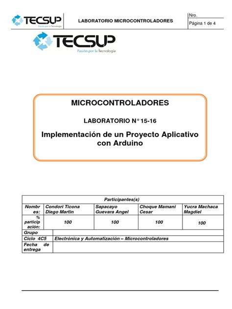Lab 15 16 Proyecto Con Arduino Wa Descargar Gratis Pdf Arduino