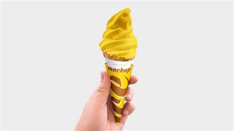 아이스크림 콘 모형 Psd 템플릿 프리미엄 Psd 파일