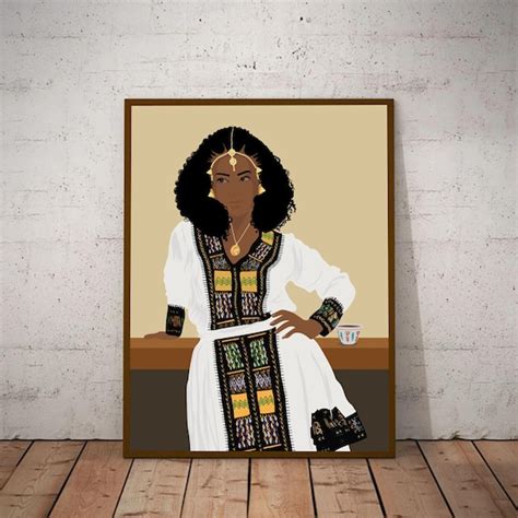 Digital Art Eritrean Woman Black Art African Art Eritrean Etsy