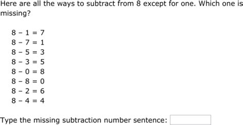 IXL Ways To Subtract From A Number Subtraction Sentences Year Maths Practice