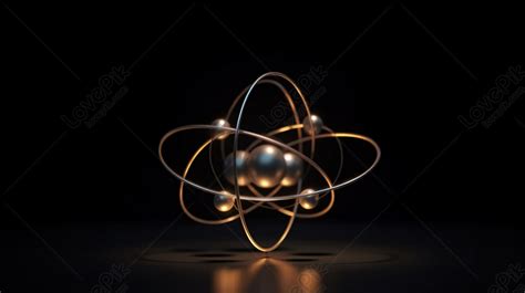 세련된 검정색 배경과 넉넉한 텍스트 공간을 갖춘 향상된 3d Atom 시각화 과학 교육 배경 핵 배경 실험실 현미경 배경